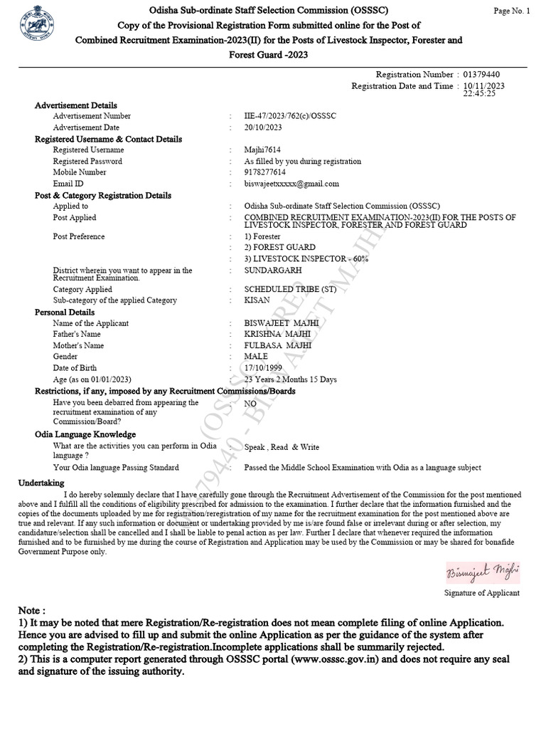 Registration Report | PDF