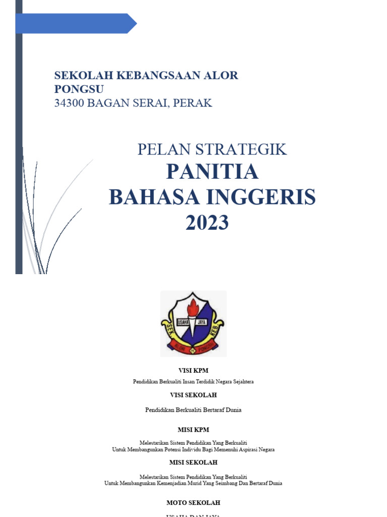 Pelan Strategik Taktikal Operasi Bi 2023 Complete | PDF
