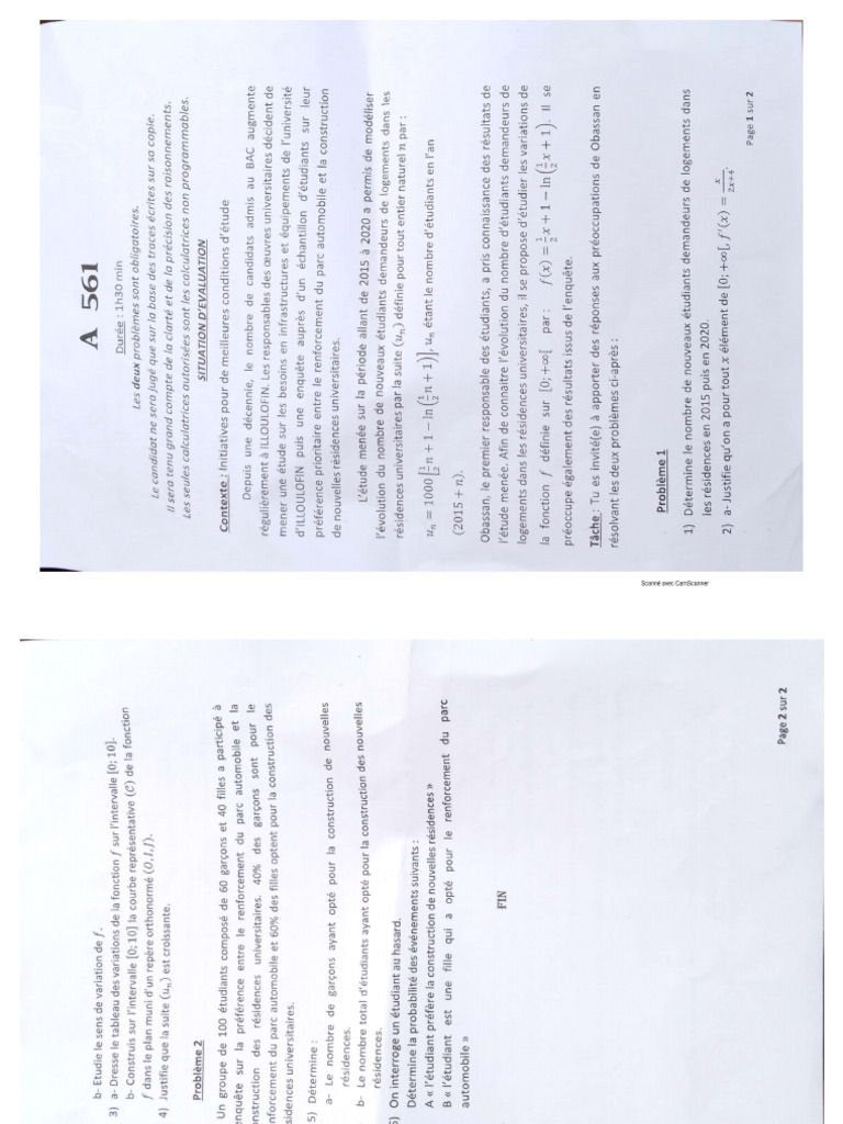 Compilation Maths Bac 2023 | PDF