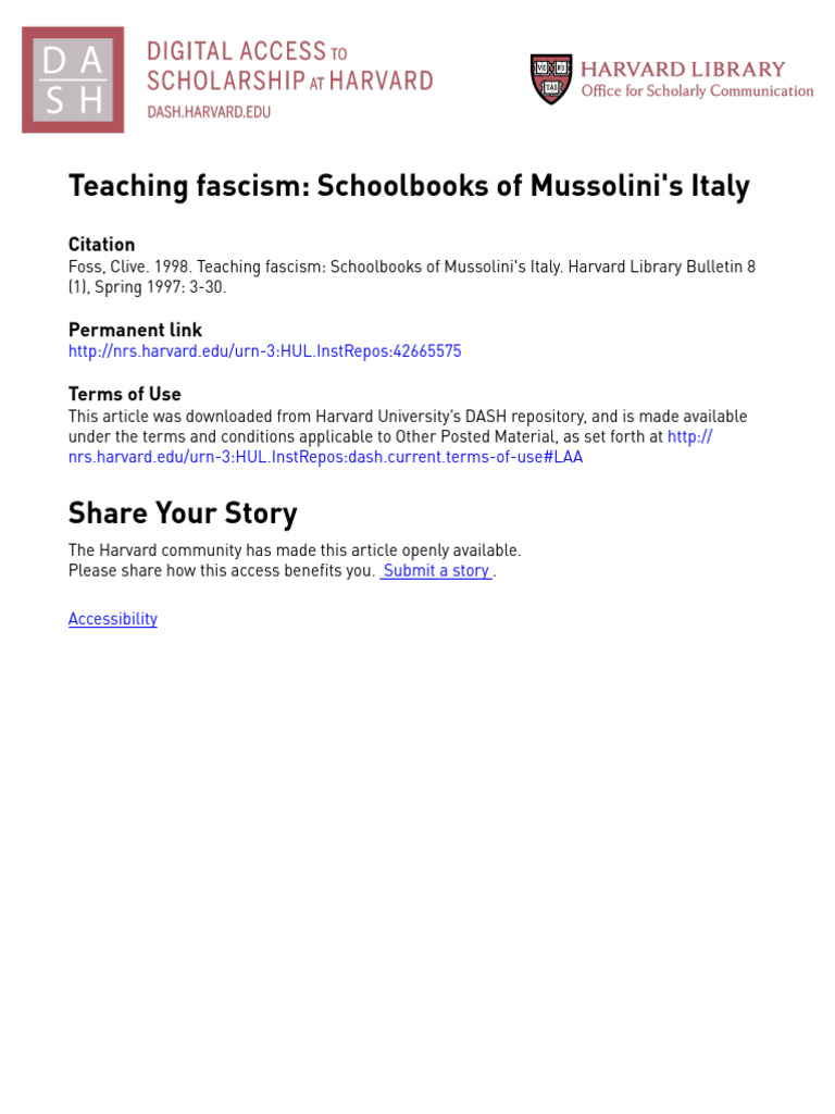 Mussolini's Schoolbooks and Fascism | PDF | Benito Mussolini | Kingdom ...