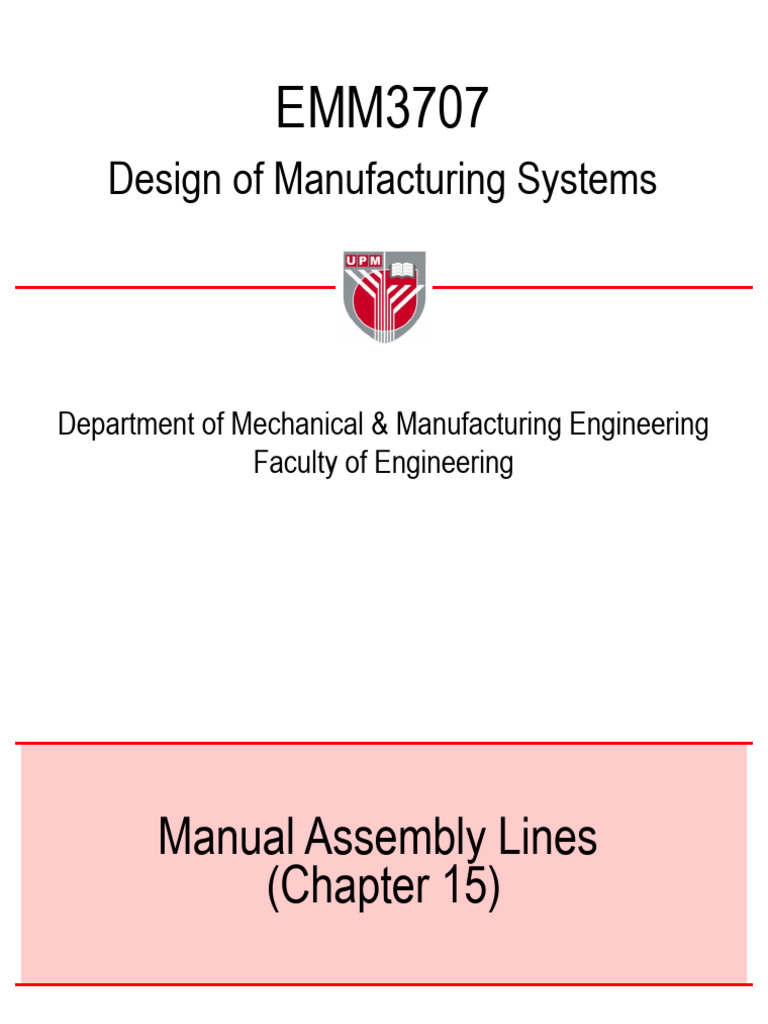WK 11 Manual Assembly Lines (Chapter 15) | PDF | Automation | Transport