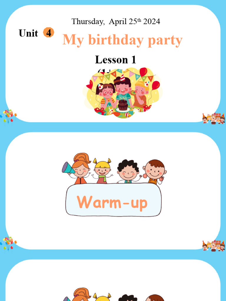 Birthday Party Lesson Plan | PDF