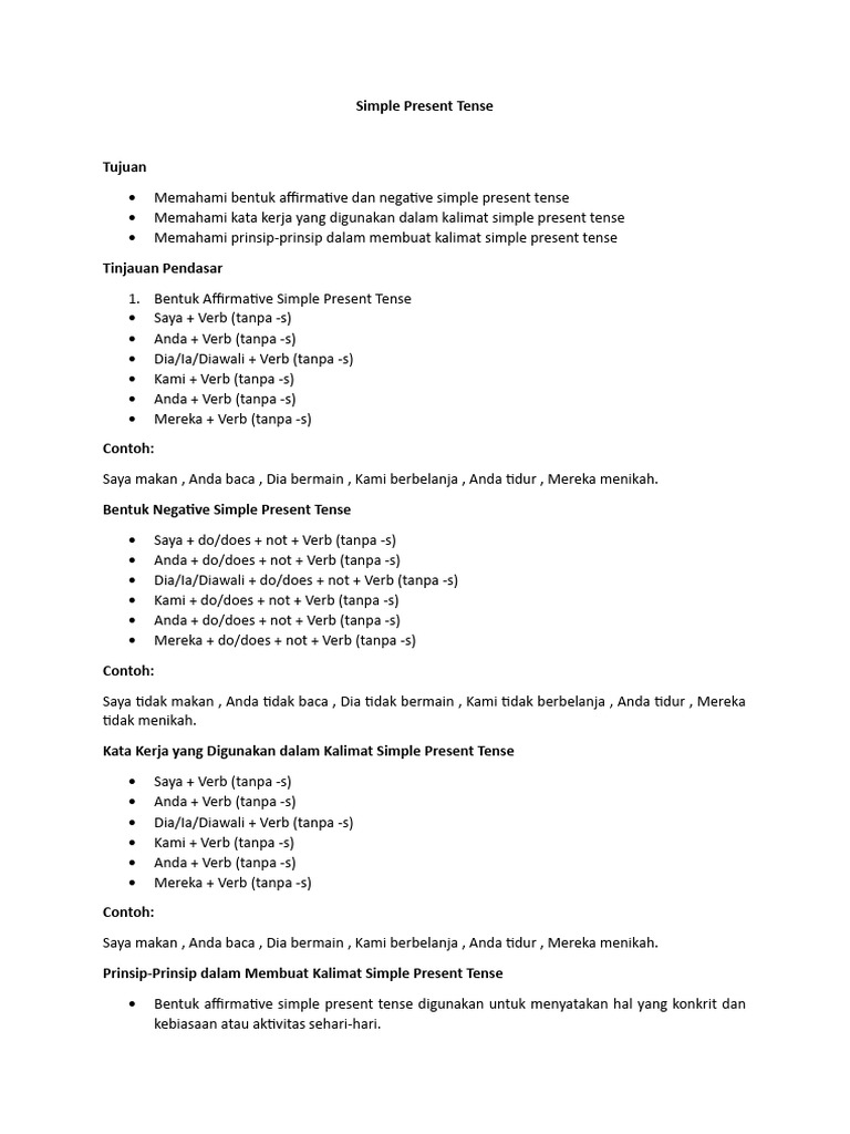 Modul Simple Present Tense | PDF
