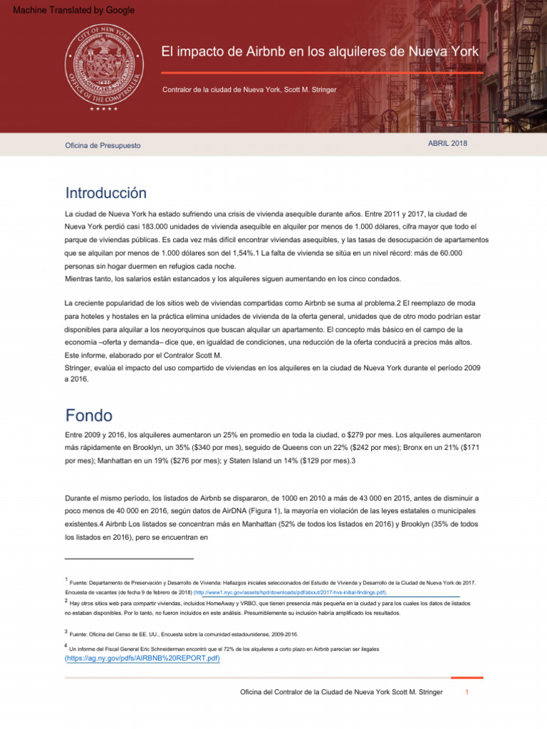 Impacto de Airbnb en alquileres NYC | PDF | Airbnb | Nueva York