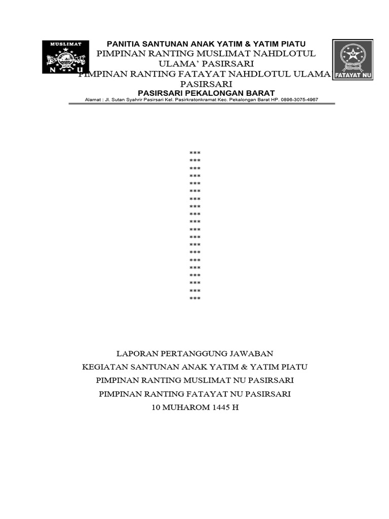 LPJ Santunan Anak Yatim 2023 | PDF