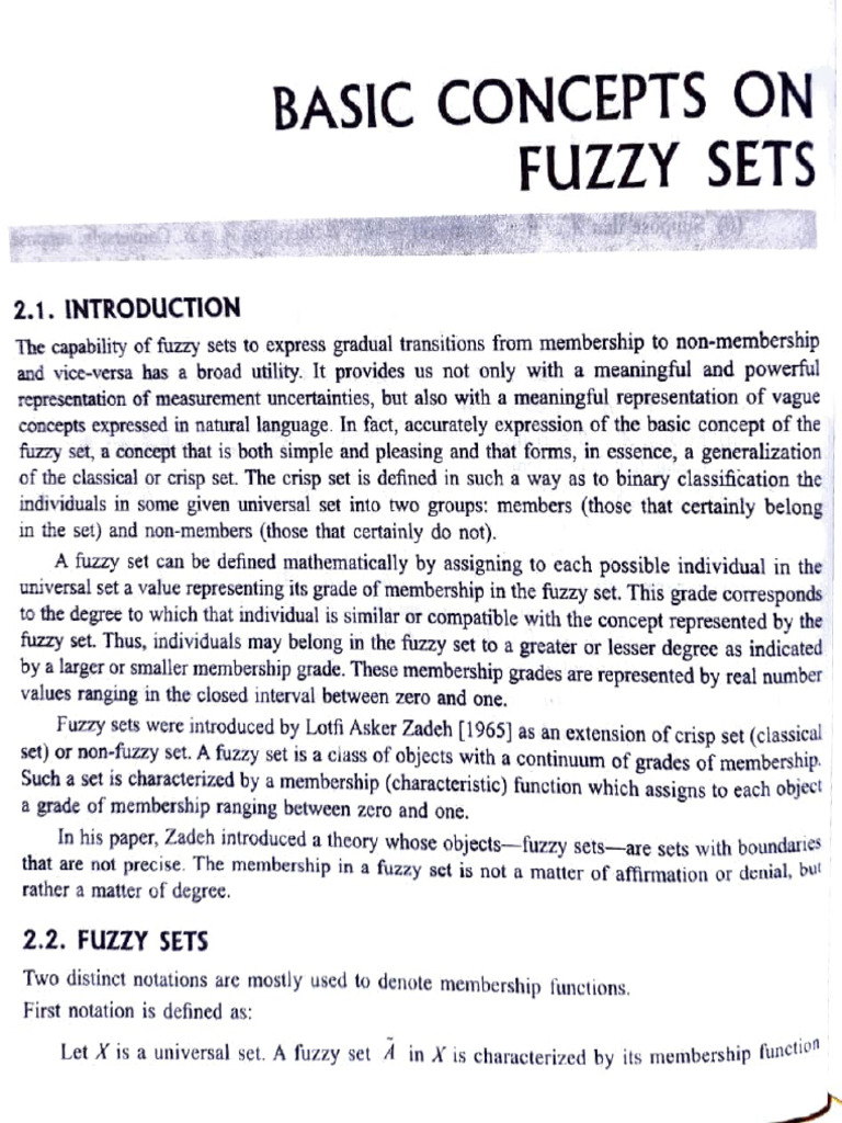 Basic Concepts On: Fuzzy Sets | PDF | Function (Mathematics) | Fuzzy Logic