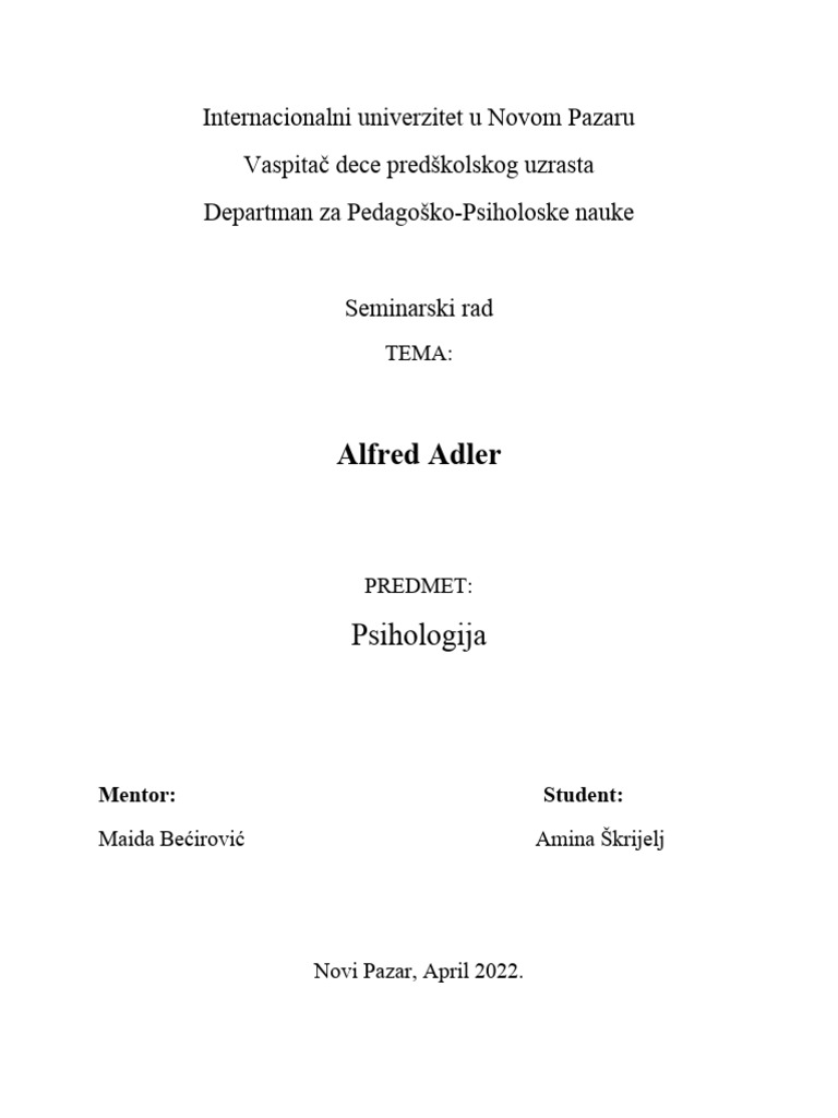 Alfred Adler | PDF