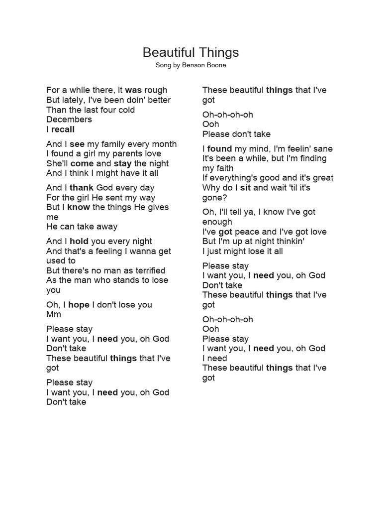 Beautiful Things | PDF