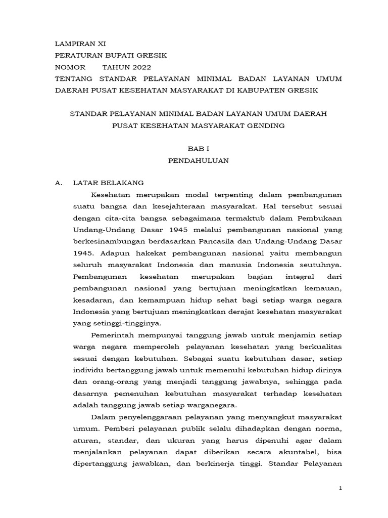 Final Perkada SPM - PKM Gending | PDF