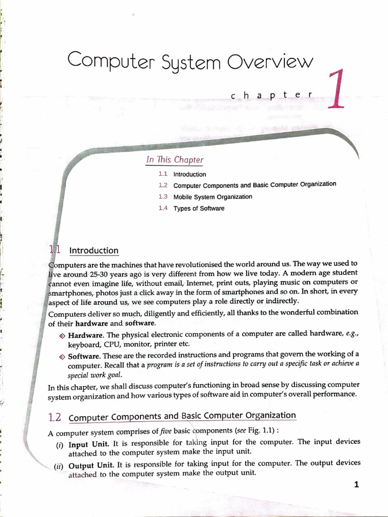 CS CH - 1 Computer System Oview | PDF | Random Access Memory | Computer Data Storage