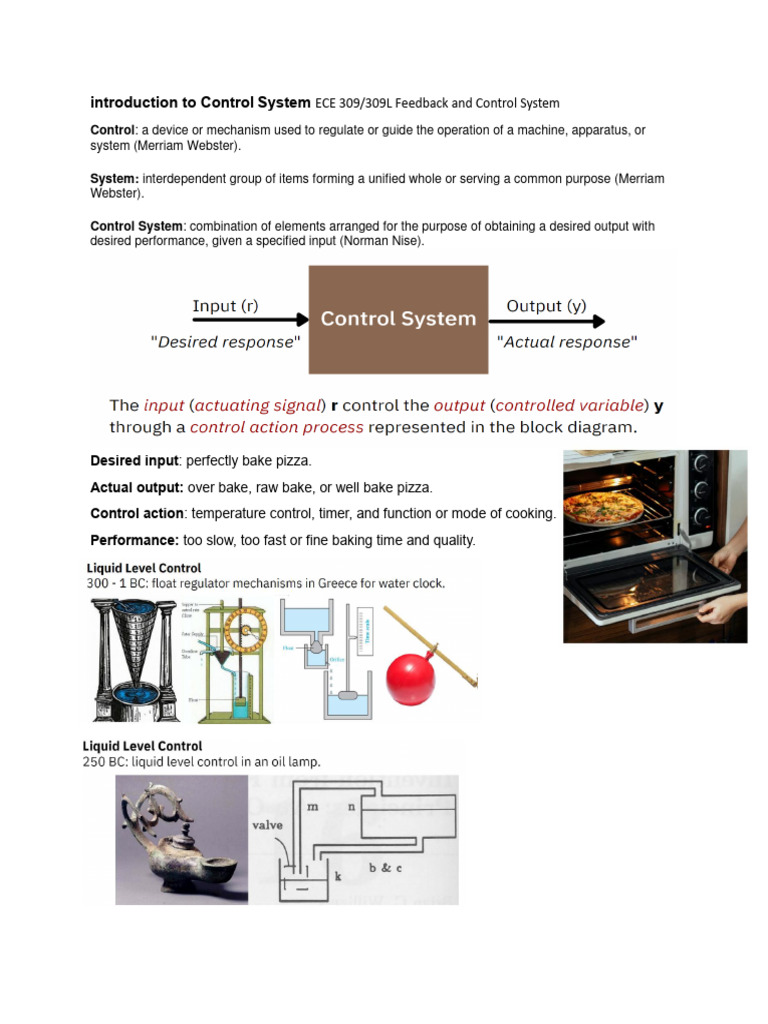 Introduction To Control System ECE 309 | PDF | Technology & Engineering