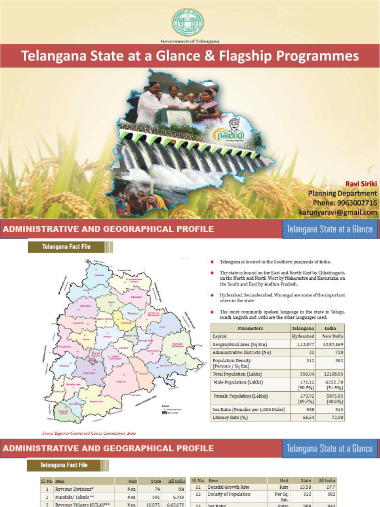 Telangana State Profile, SDGs & Flagship Programmes | PDF