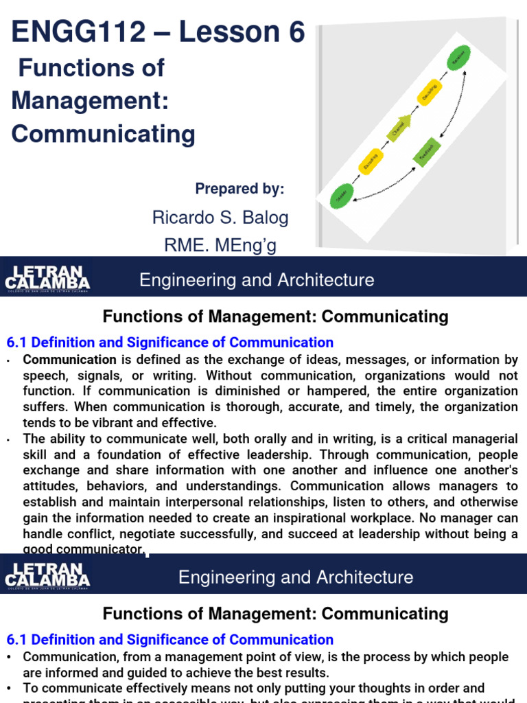 ENG112 Lesson 6 - Communicating | PDF | Management Information System ...