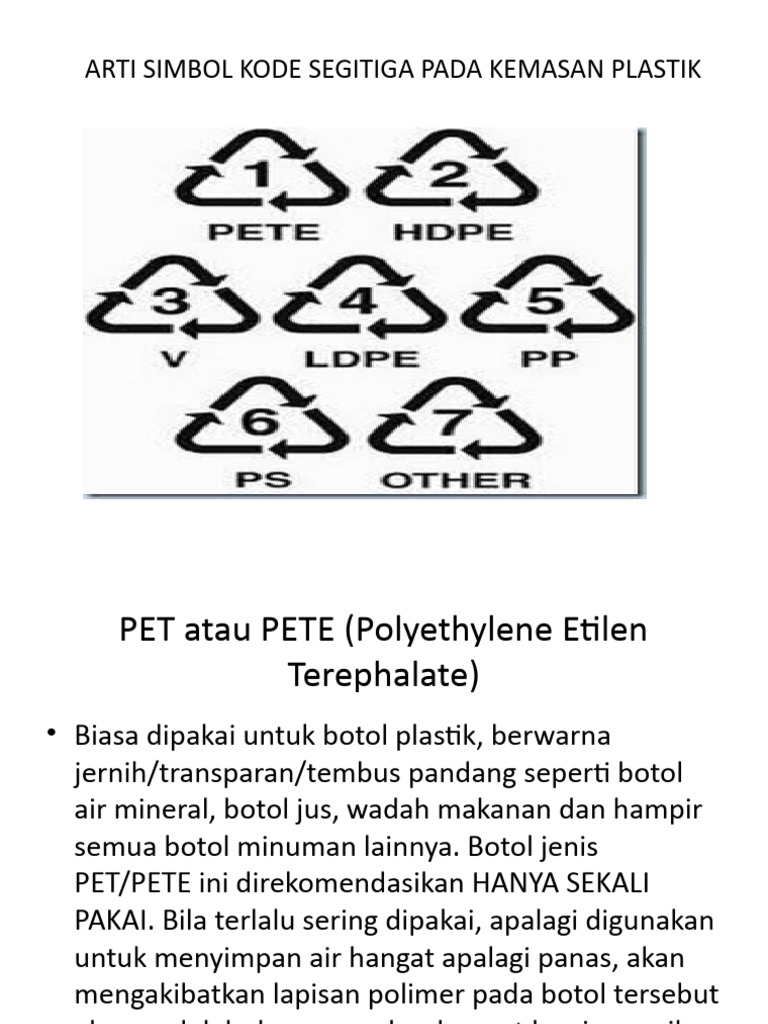 Arti Kode Segitiga pada Plastik | PDF