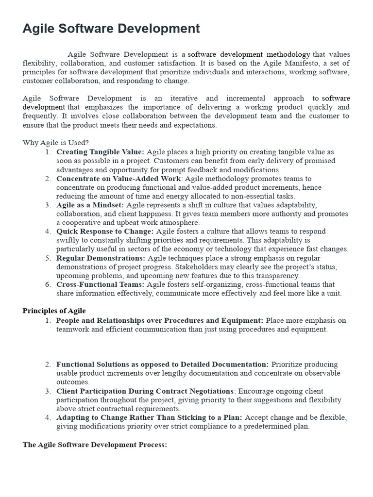 Agile Software Development | PDF | Agile Software Development ...