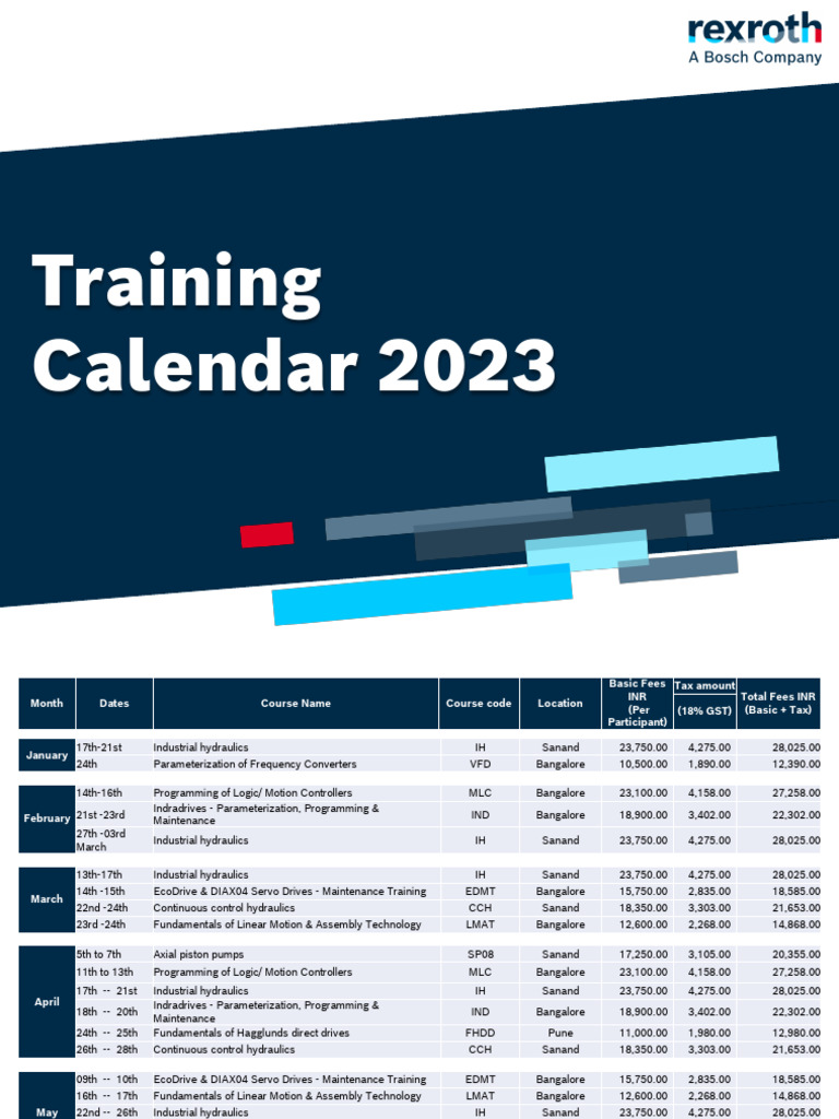 Training Calender 23 | Download Free PDF | Internet Of Things | Automation