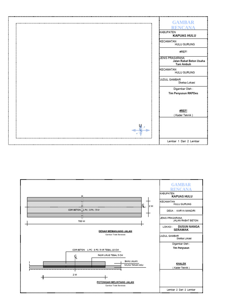 Rabat Beton Jalan Lingkungan Dan Jalan Desa | PDF