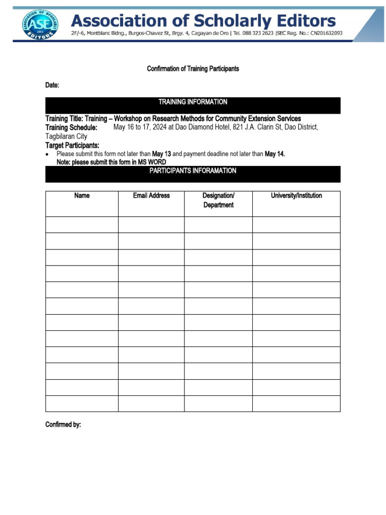 Research Methods Workshop Confirmation | PDF | Social Science