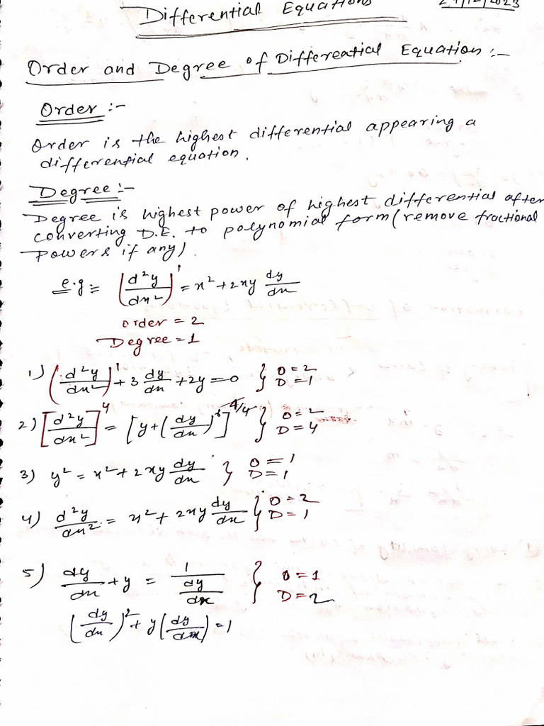 Differential Equation Notes Unacademy | PDF