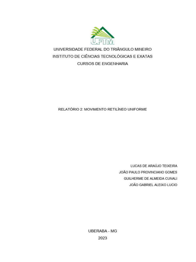 Relatório 2 Lab Fisíca | PDF | Velocidade | Física