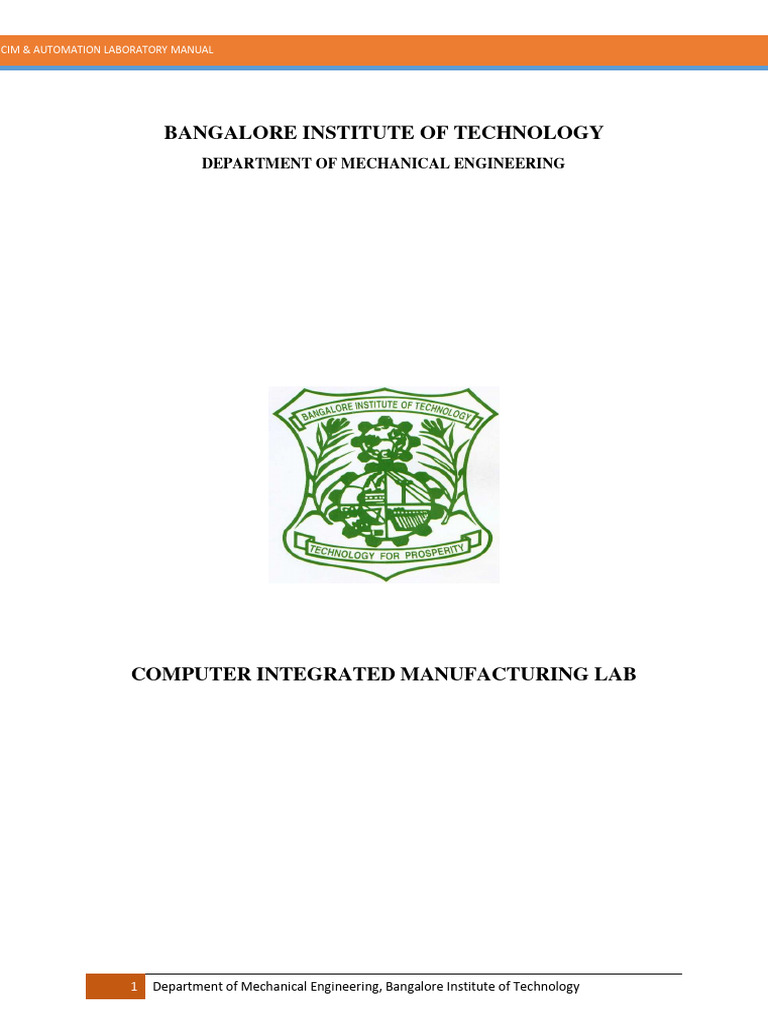 CIM LAB manual - 2021 | PDF | Engineering | Numerical Control