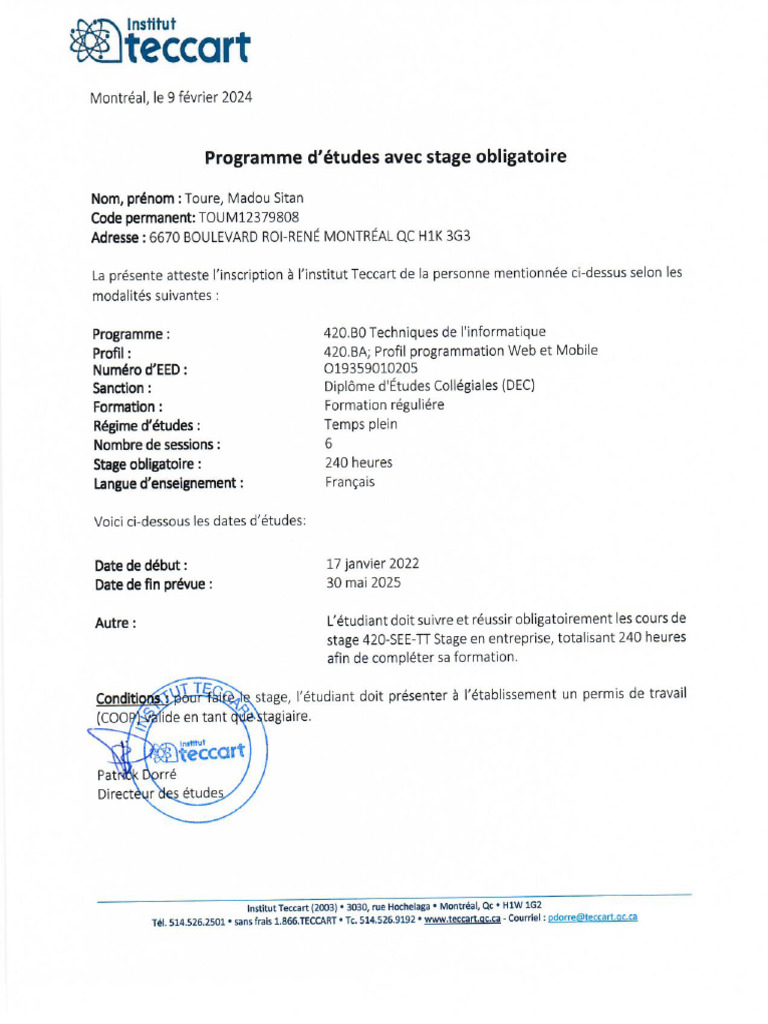 Attestation de Stage | PDF