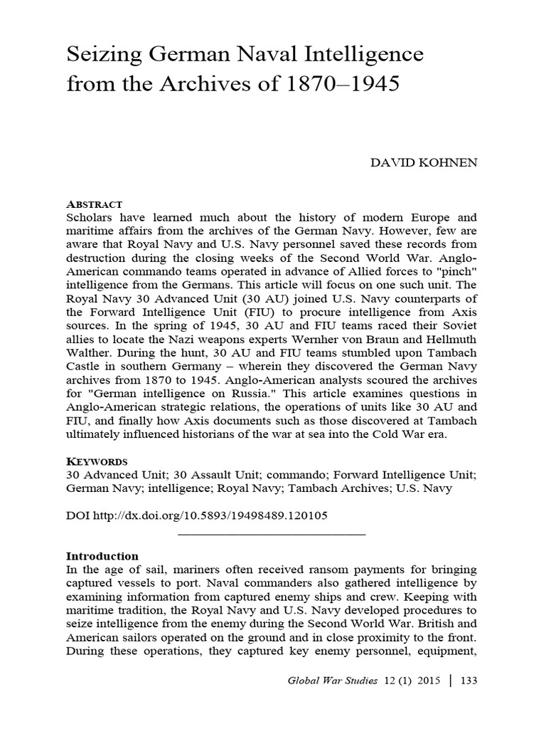 Seizing German Naval Intelligence From T | PDF | Normandy Landings ...