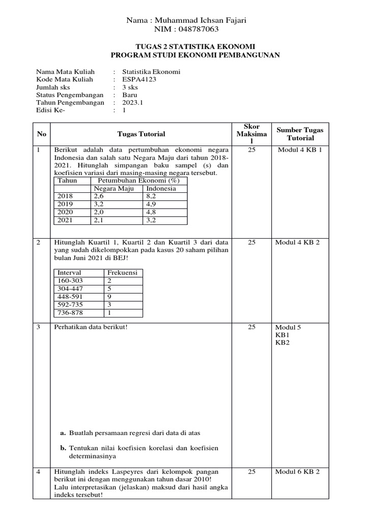 Tugas2 Espa4123 | PDF