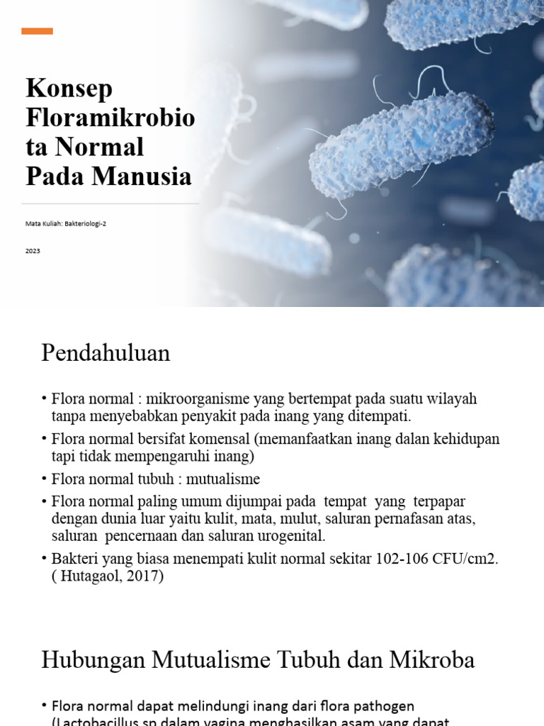 Konsep Floramikrobiota Normal Pada Manusia 2023-Arfa Izzati S.TR - Kes ...