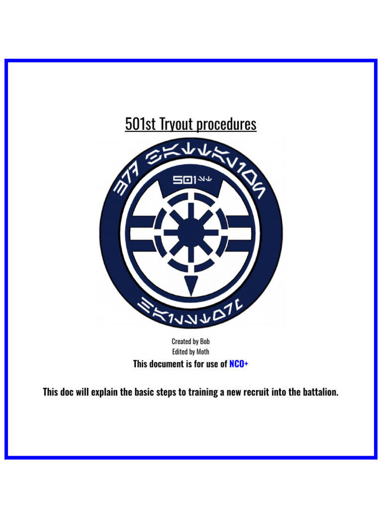 501st Tryout | PDF