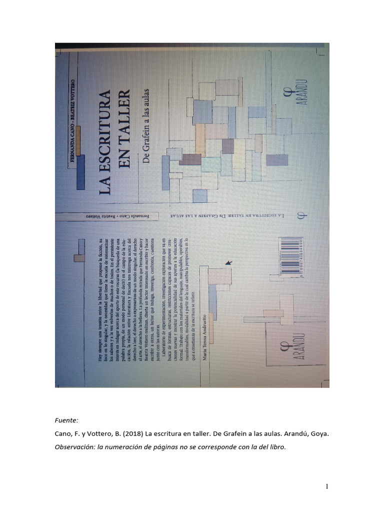 Cano y Vottero 2018 La Escritura en Taller - Segunda Parte | PDF | Don ...