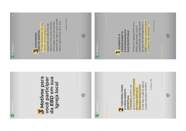 3 Motivos para você ir à EBD | PDF