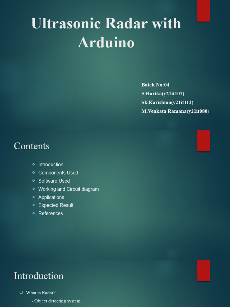 Ultrasonic Radar With Arduino | PDF | Radar | Arduino