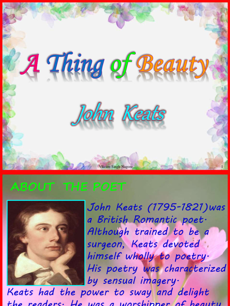 XII P.4 PPT of A THINGS OF BEAUTIFUL | PDF | John Keats | Poetry