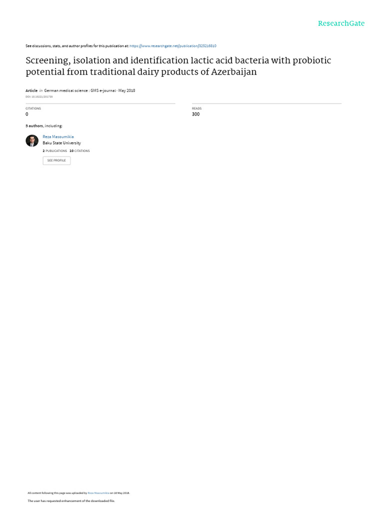 Screening, Isolation and Identification Lactic Acid Bacteria With Probiotic Potential From ...