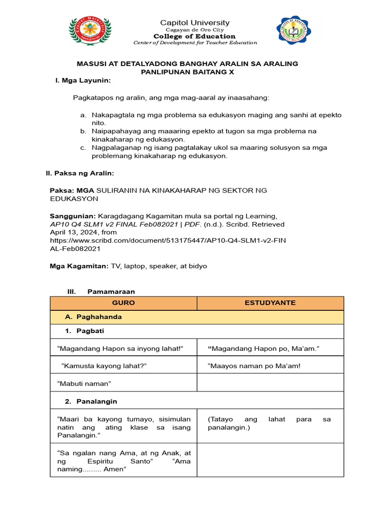 LESSON PLAN 2ND TOPIC (1) | PDF