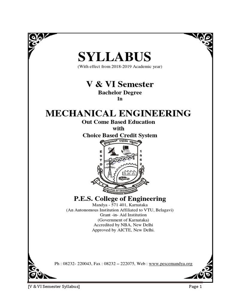 V and Vi Sem Syllabus | PDF | Turbine | Turbomachinery