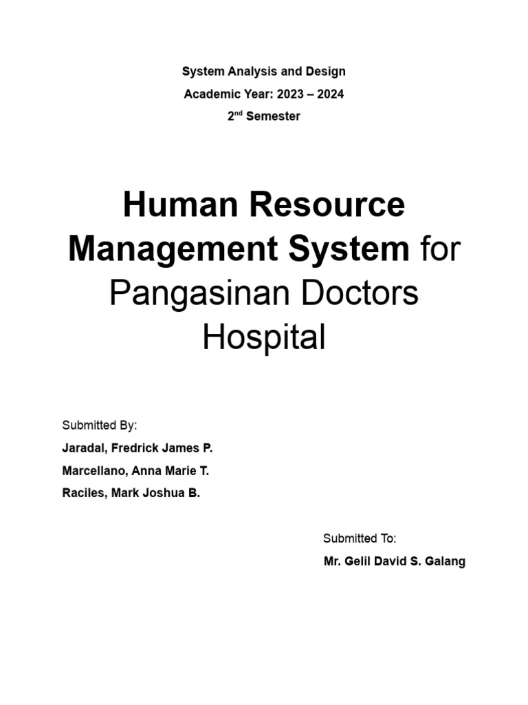 Group10 HRMS (Chapter1 3) | PDF | Use Case | Software Development Process