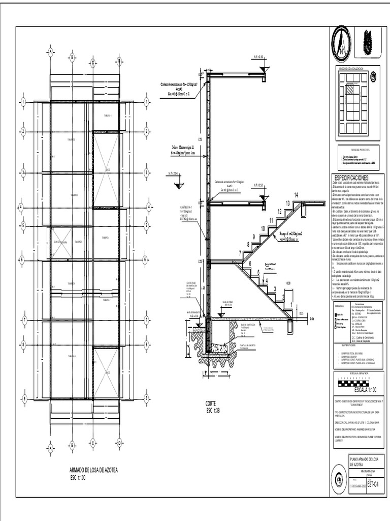 Plano Estructural de Losa de Azotea | PDF | Construyendo tecnología ...