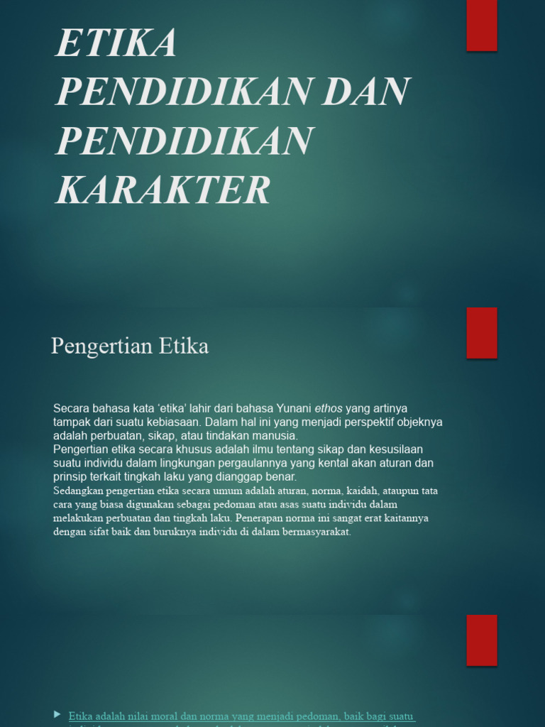 ETIKA PENDIDIKAN | PDF