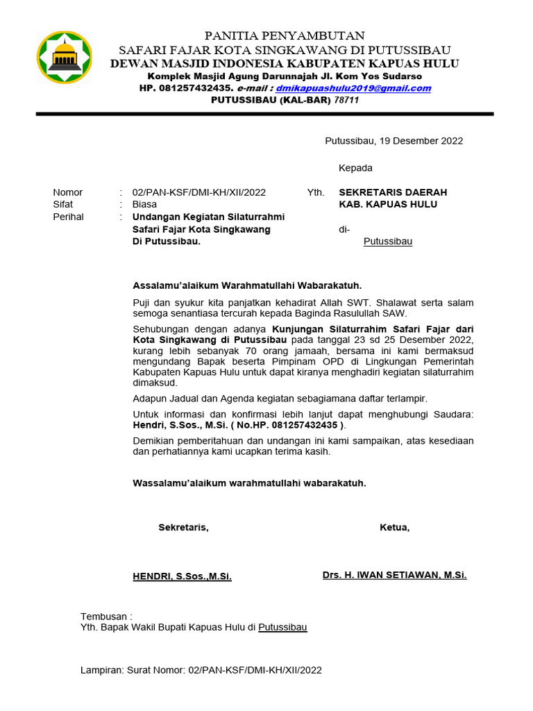 Surat Undangan Ke Sekda | PDF