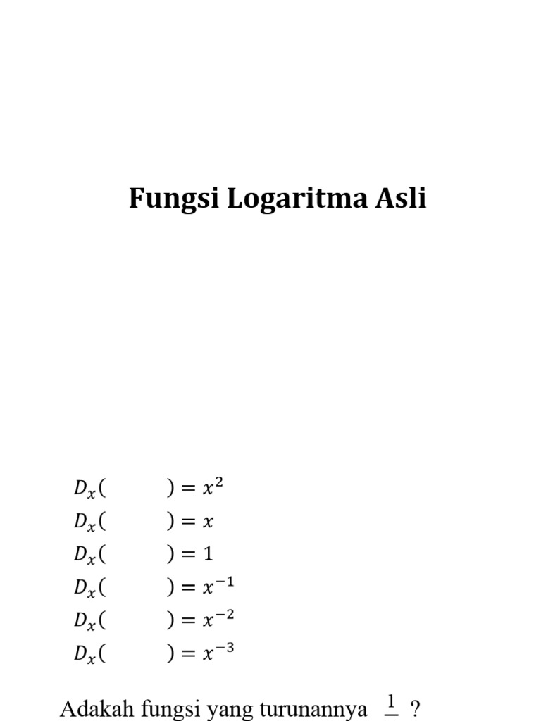 Kalkulus dan Logaritma Asli | PDF