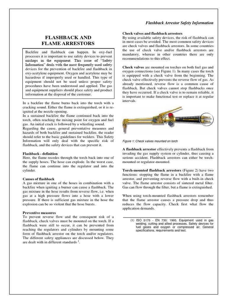 Oxy-Fuel Safety: Flashback Prevention | PDF | Gases | Mechanical ...