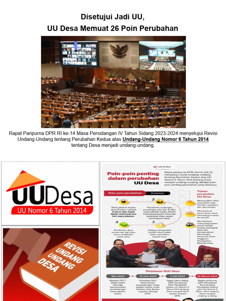 Catatan Revisi Uu No 6 Tqhun 2014 | PDF