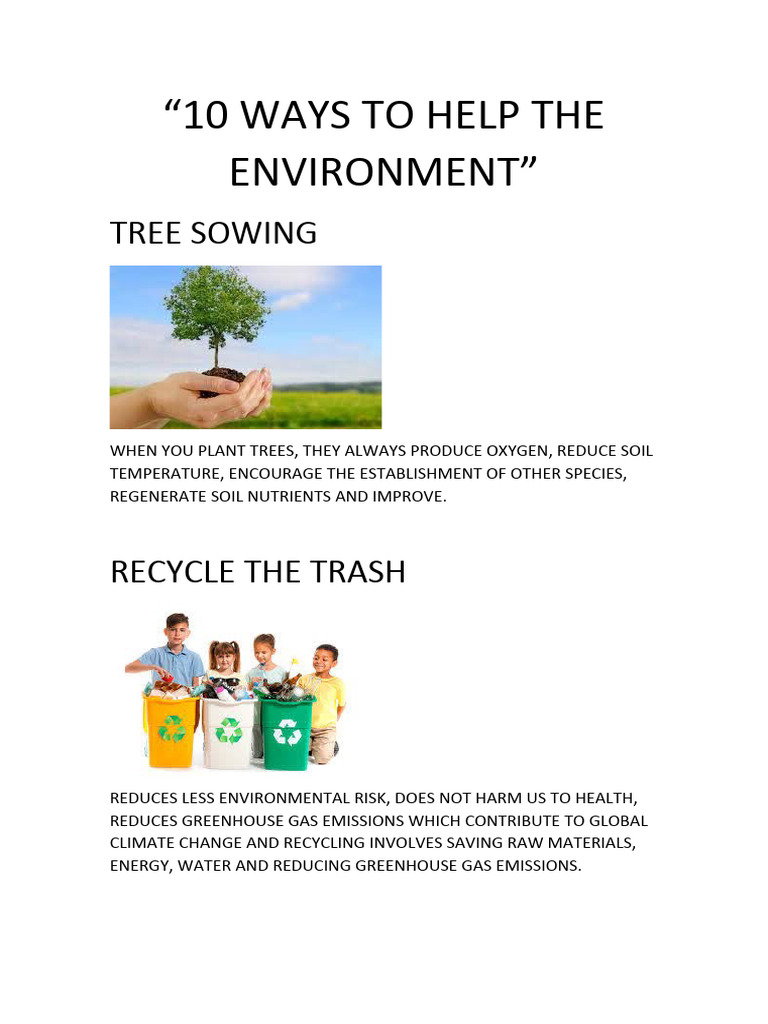 10 Ways to Help the Environment | PDF