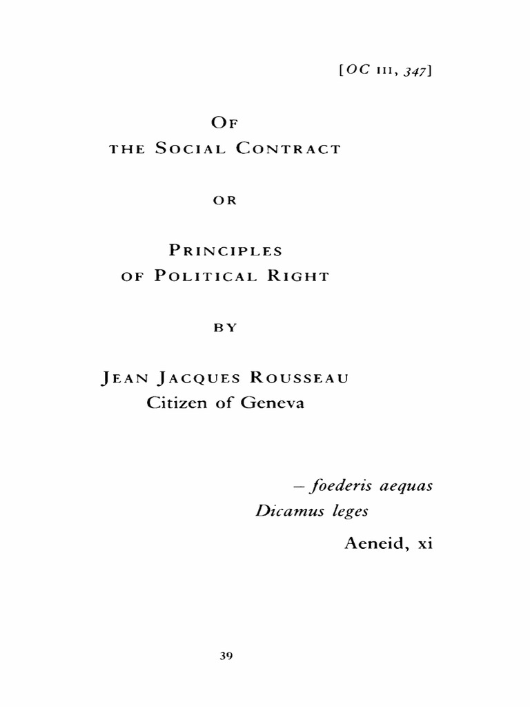Rousseau - Social Contract - Book1 Ch1-4 | PDF
