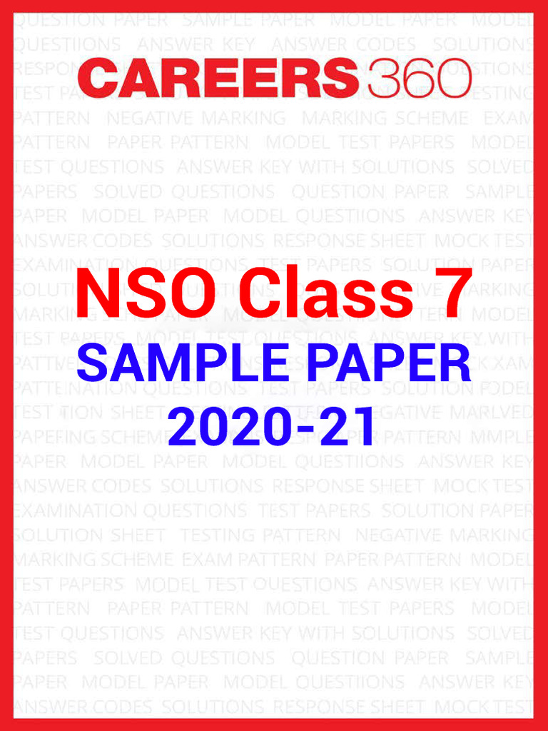 NSO Class 7 Sample Paper | PDF | Atmosphere Of Earth | Water
