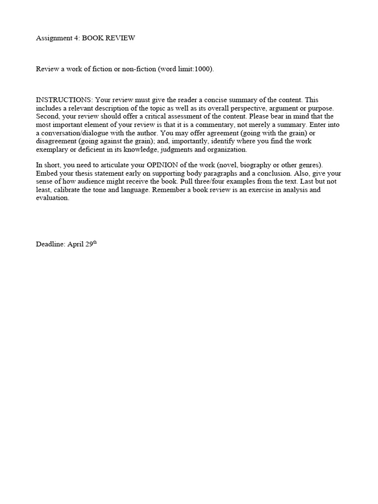 Book Review Prompt | PDF