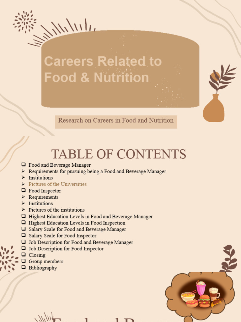 Careers Related To Food and Nutrition | PDF | Food Safety