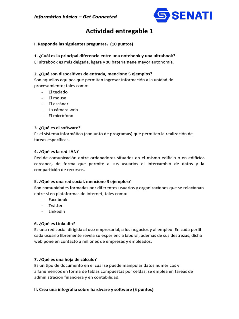 SINU 151 - Entregable Informatica01 | PDF | Hardware de la computadora | Informática